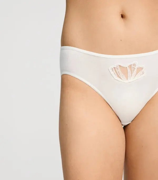 Hanro Cotton Lace-detail Rosaria Briefs