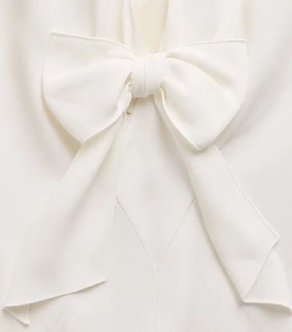 Alessandra Rich Cady Bow Detail Midi Dress