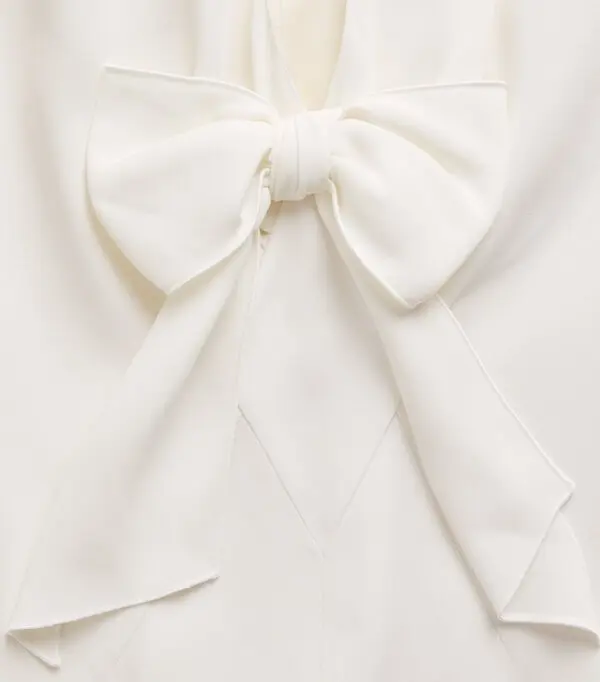 Alessandra Rich Cady Bow Detail Midi Dress