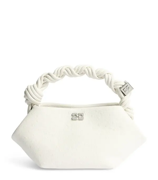 GANNI Bou Ostrich-effect Mini Shoulder Bag - Ivory