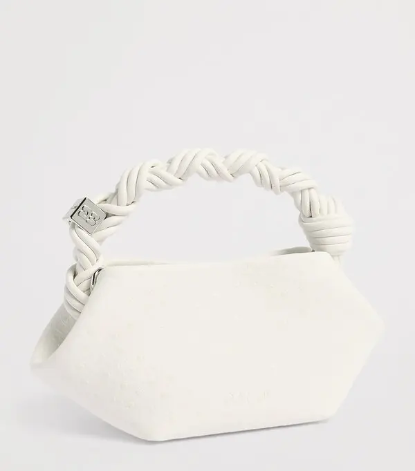 GANNI Bou Ostrich-effect Mini Shoulder Bag - Ivory