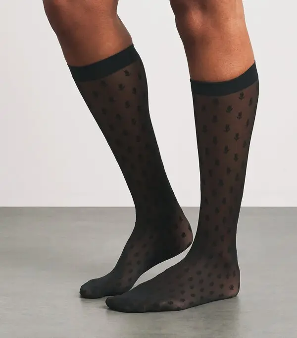 Wolford Blossom 20 Knee-high Stockings - Black