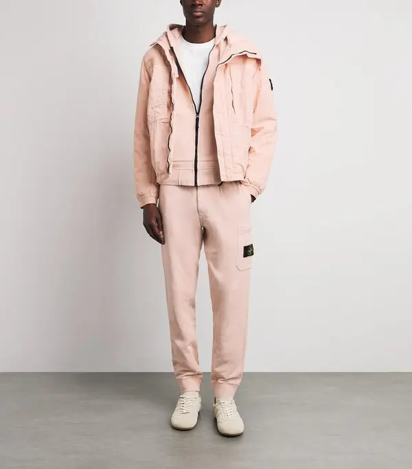 Stone Island Organic Cotton Zip-up Hoodie - Pink