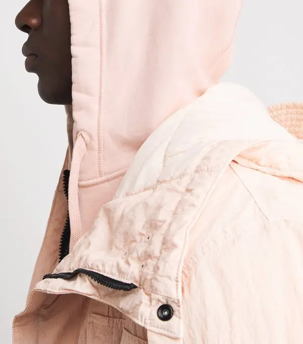 Stone Island Organic Cotton Zip-up Hoodie - Pink