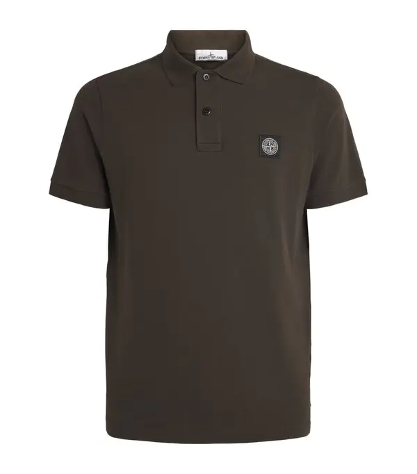 Stone Island Cotton Compass Polo Shirt - Black