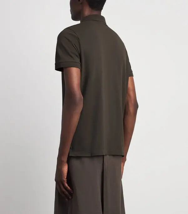 Stone Island Cotton Compass Polo Shirt - Black