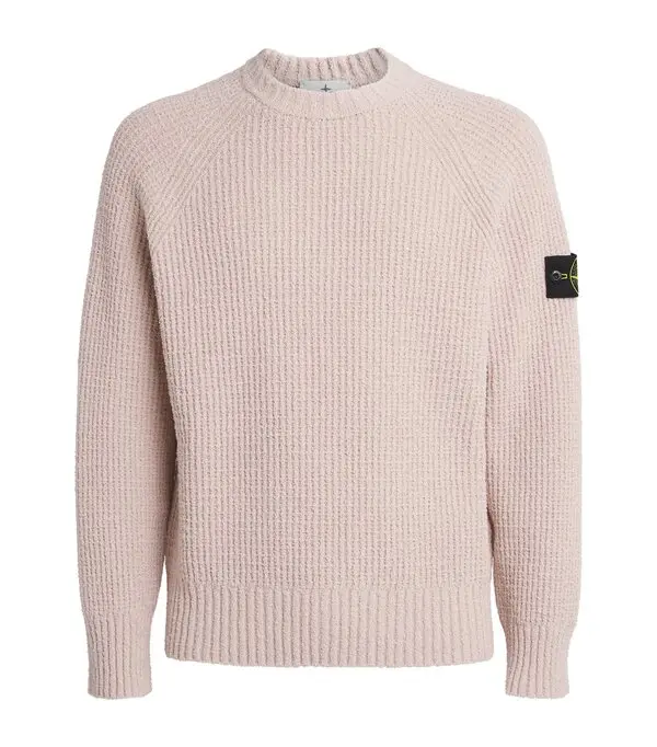 Stone Island Bouclé Compass Patch Sweater