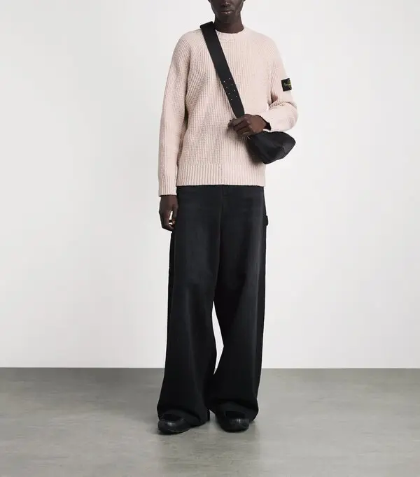 Stone Island Bouclé Compass Patch Sweater