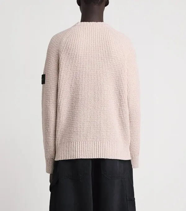 Stone Island Bouclé Compass Patch Sweater