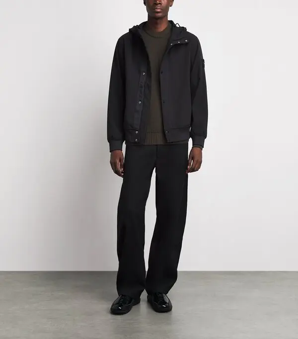 Stone Island Virgin Wool Compass Sweater - Black