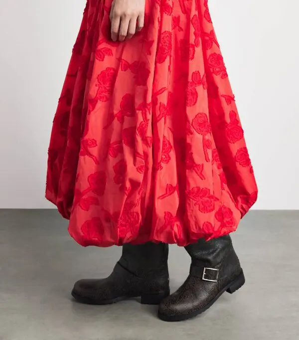 GANNI Floral Bubble-hem Midi Dress