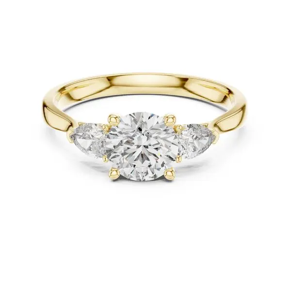 AYA FINE JEWELRY Three Stone Lab Diamond Ring In 10k Gold - Yellow