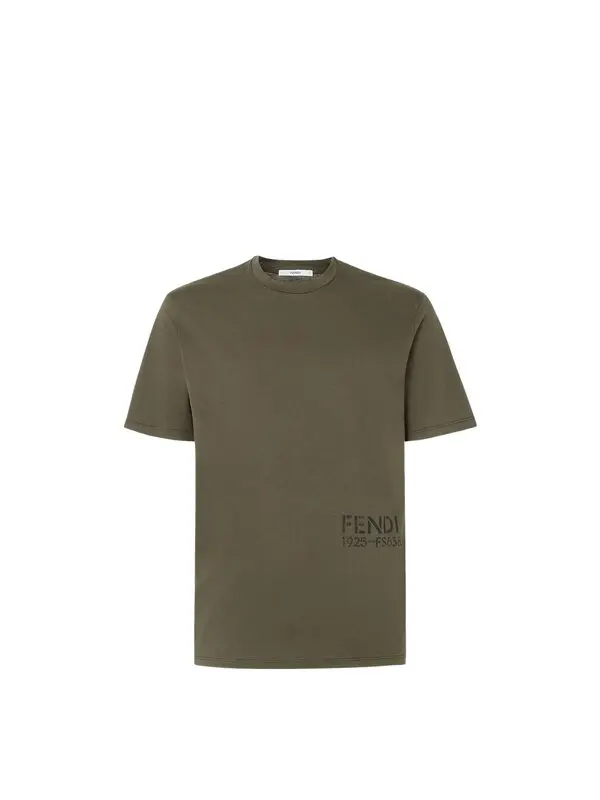 Fendi S 100% Cotton Short-sleeve T-shirt - Green