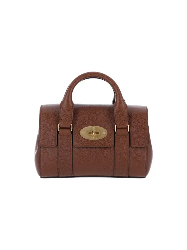Mulberry Leather Top Handle Satchel Bag - Brown