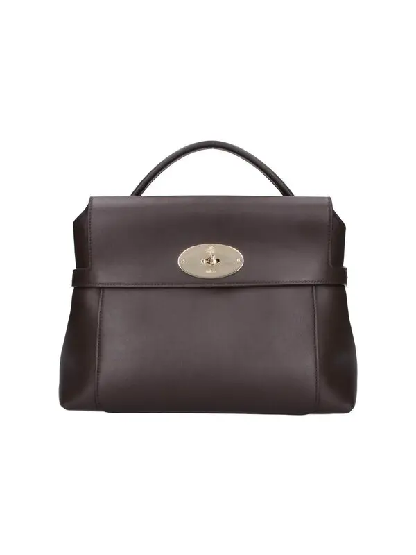 Mulberry Leather Top Handle Satchel Bag - Brown