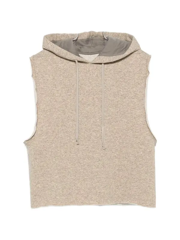 Rick Owens Wool-cotton Drawstring Hoodie Vest