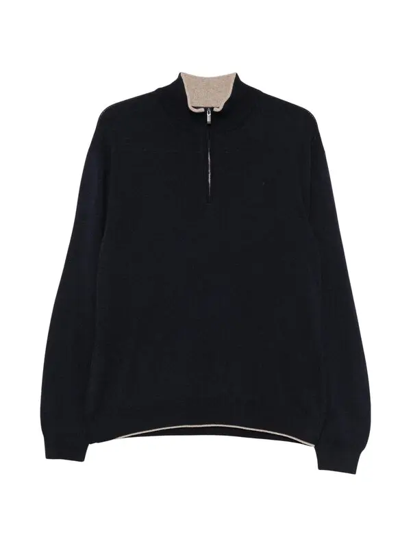 Paul & Shark 100% Cashmere Crewneck Sweater - Navy