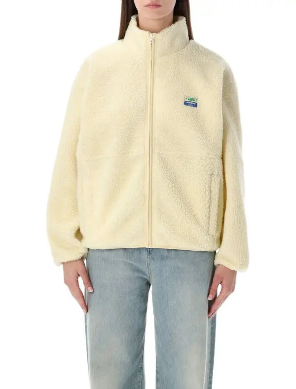 American Vintage Fleece Zip-up Jacket - Beige