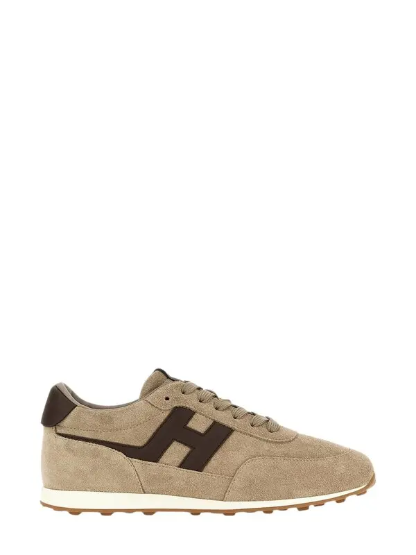 Hogan Calf Suede & Leather Sneakers - Beige