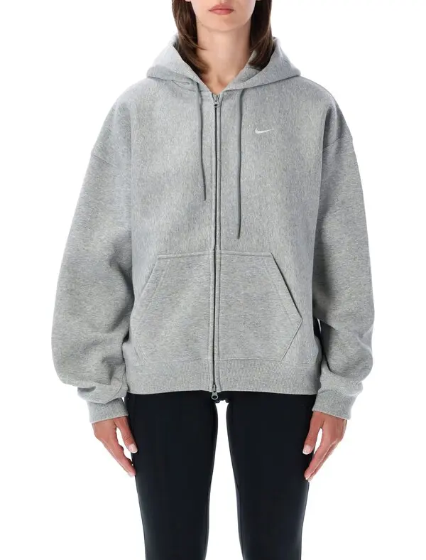 Nike Oversized Fleece Zip Hoodie - Grigio