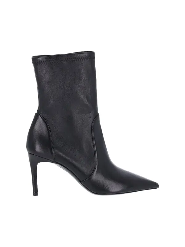 STUART WEITZMAN Mini Lamb Leather Chelsea Boots - Black