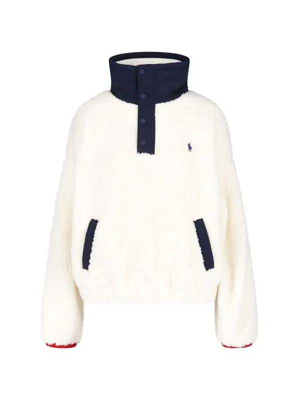 Polo Ralph Lauren Sherpa Fleece Button-up High Neck Pullover