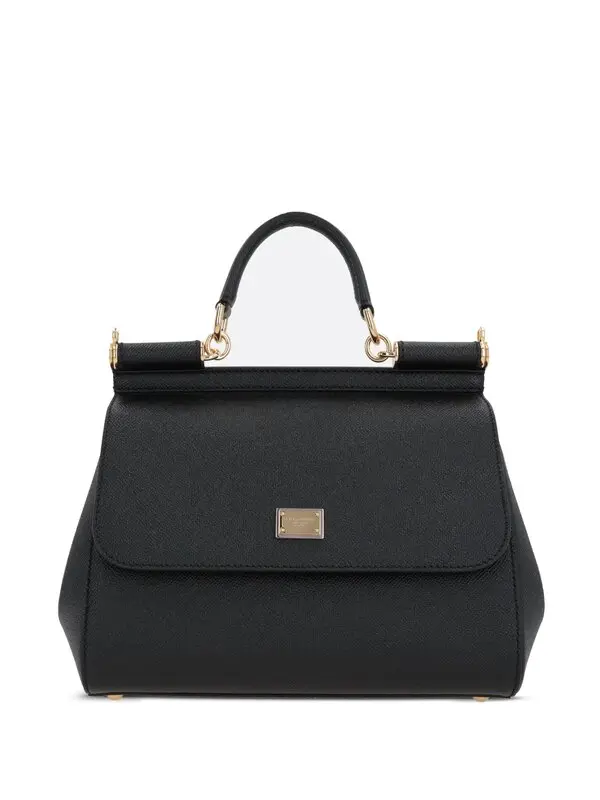 Dolce & Gabbana Calfskin Crossbody Bag With Flap And Logo Tag - Nero