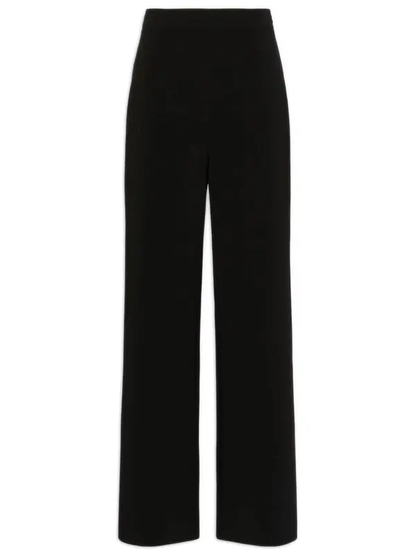 Max Mara Compact Cady Trousers With Invisible Side Zip - Nero