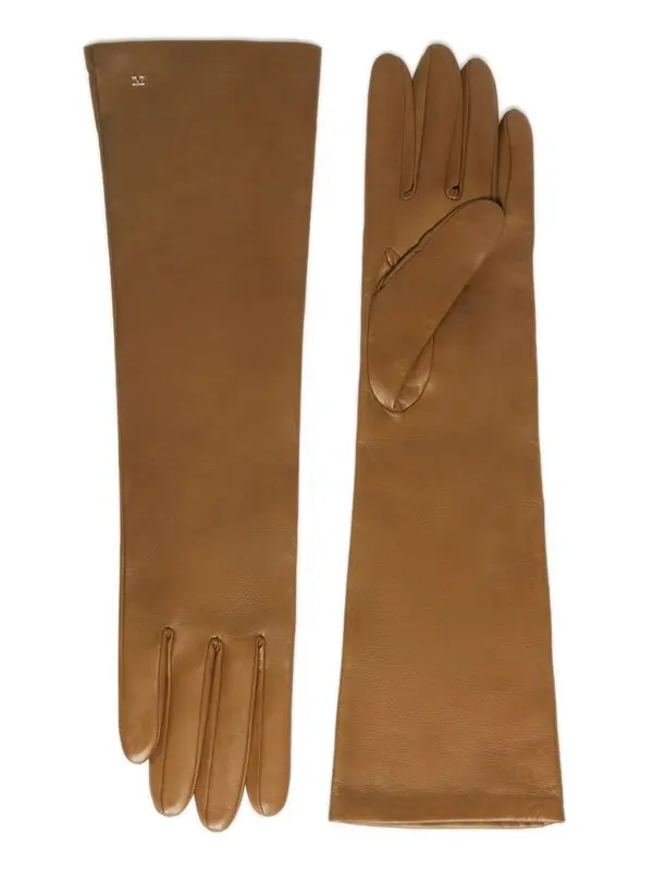 Max Mara Soft Lamb Leather Gloves - Marrone