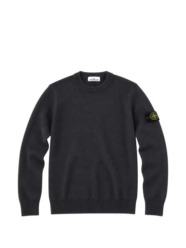 Stone Island Ribbed Knit Crewneck Sweater With Reversed Shoulder Bands - Grigio