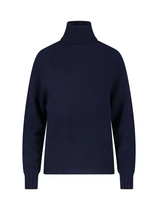 MA'RY'YA Ribbed Turtleneck Sweater - Blue