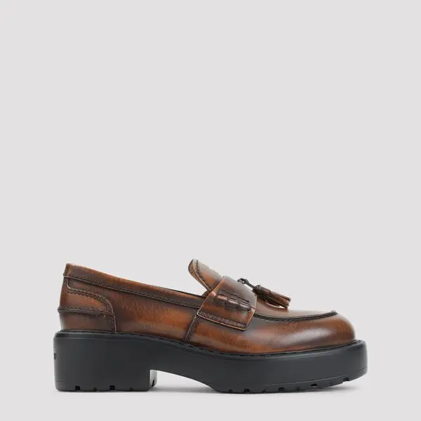 Miu Miu Leather Moccasin Loafers