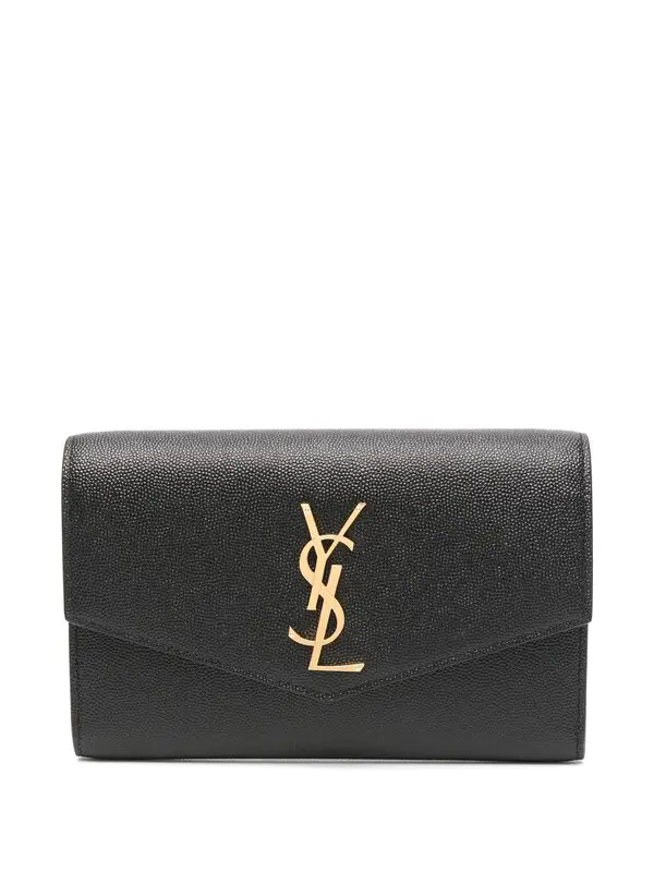 Saint Laurent Mini Chain Strap Card Case Bag, 12 Cm Height 19 Cm Width 3 Cm Depth - Nero