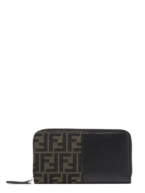 Fendi Mini Three-compartment Zipped Wallet, 10 X 19 X 2 Cm - Nero