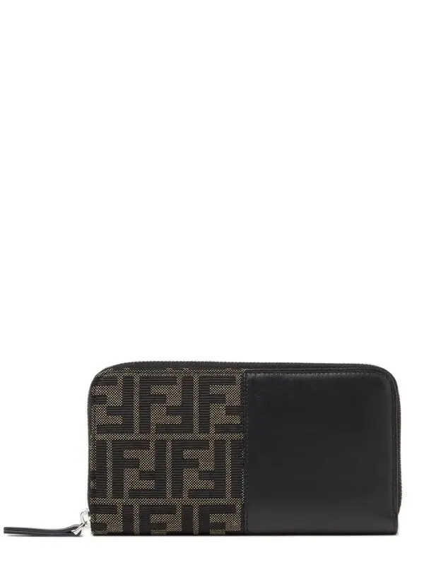 Fendi Mini Three-compartment Zipped Wallet, 10 X 19 X 2 Cm - Nero