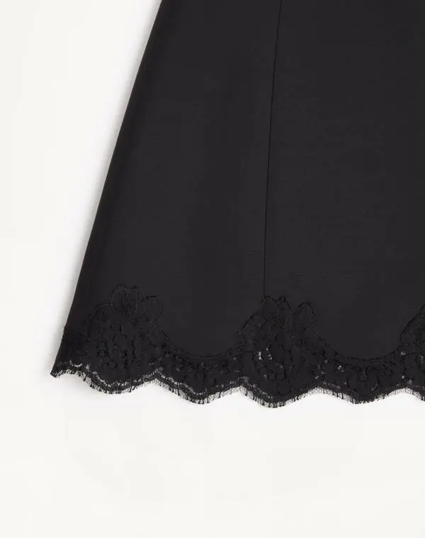 Valentino Garavani Crepe Couture Short Dress With Lace Trim