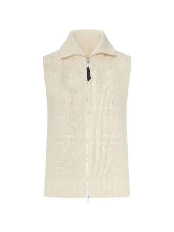 MAISON MARGIELA Wool Zipped Vest - Beige