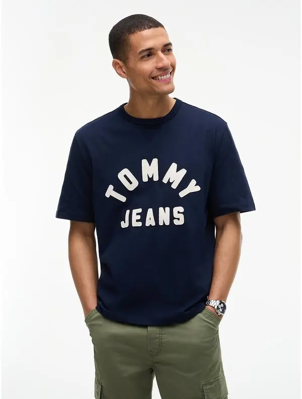 Tommy Hilfiger Distressed Logo T-shirt - Dark Blue