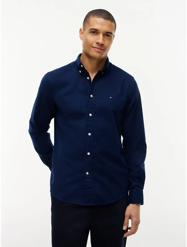 Tommy Hilfiger Regular Fit Flex Flannel Shirt - Carbon Navy