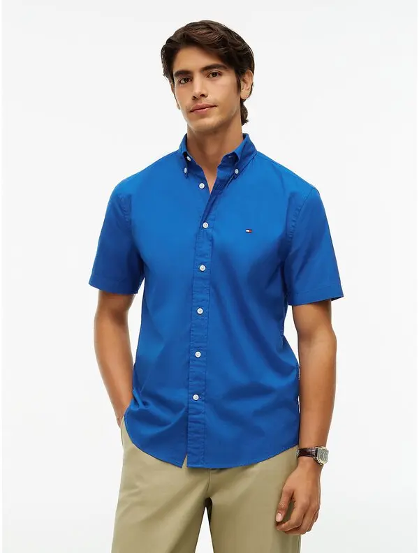 Tommy Hilfiger Regular Fit Short-sleeve Shirt - Ancient Blue