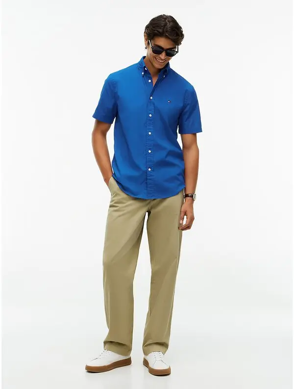 Tommy Hilfiger Regular Fit Short-sleeve Shirt - Ancient Blue
