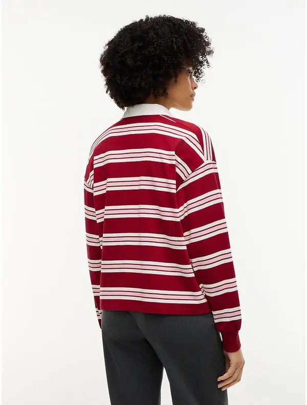 Tommy Hilfiger Script Monogram Striped Rugby Sweatshirt