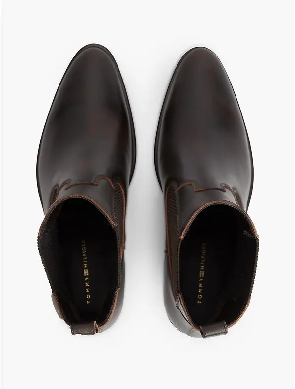 Tommy Hilfiger Leather Western Chelsea Ankle Boot