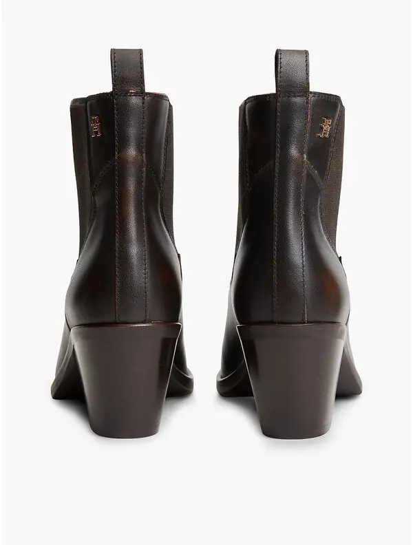 Tommy Hilfiger Leather Western Chelsea Ankle Boot