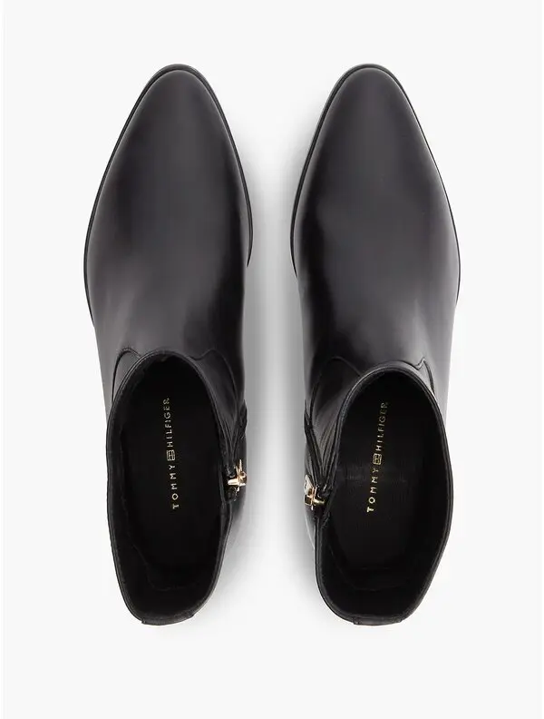 Tommy Hilfiger Leather Ankle Boots With Block Heel