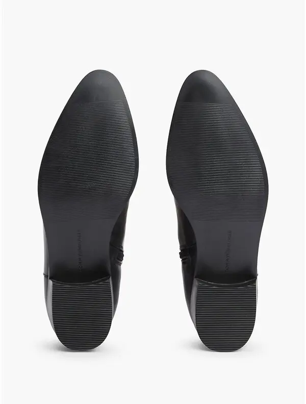 Tommy Hilfiger Leather Ankle Boots With Block Heel