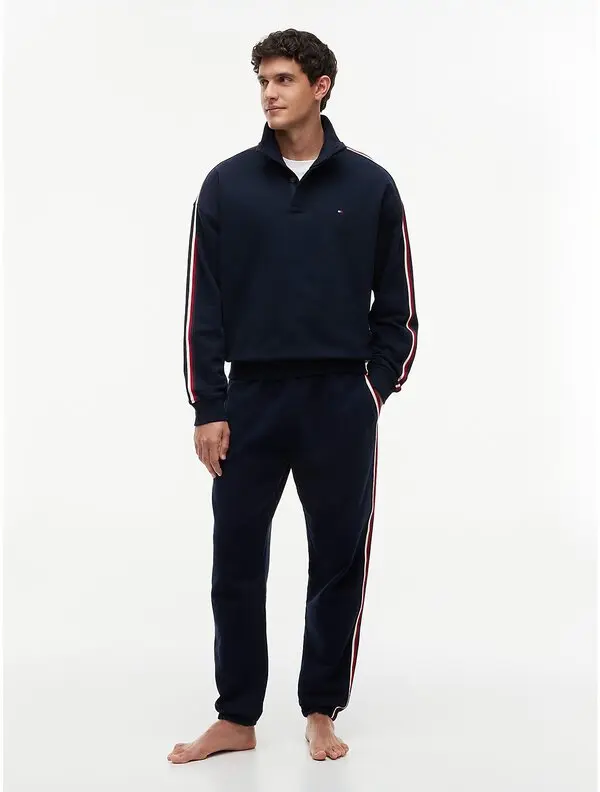 Tommy Hilfiger Signature Stripe Terry Lounge Jogger - Navy Blue