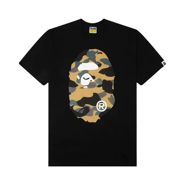 A BATHING APE 1st Camo Big Ape Head Tee /yellow