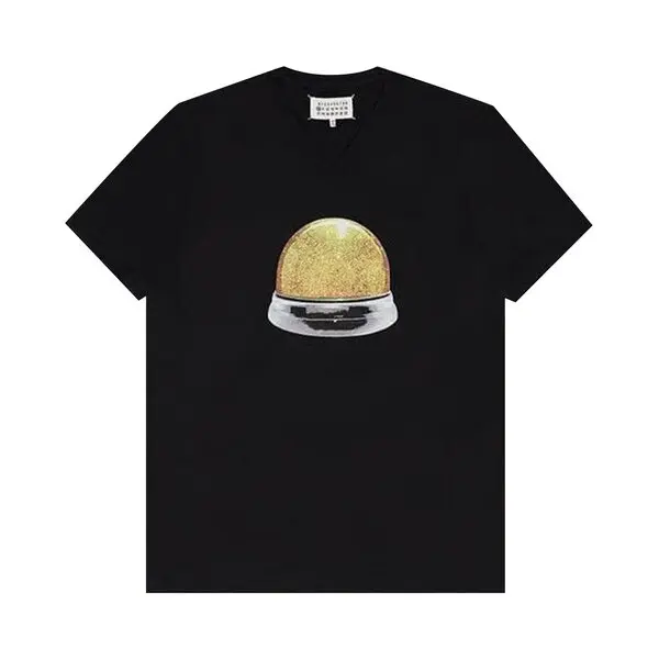 MAISON MARGIELA Snow Globe Print V Neck - Black