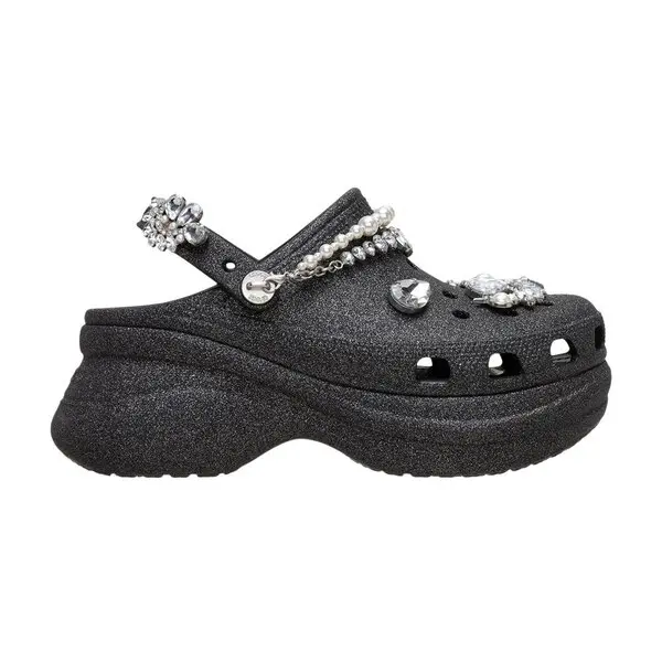 CROCS Embellished Glitter Platform Clogs